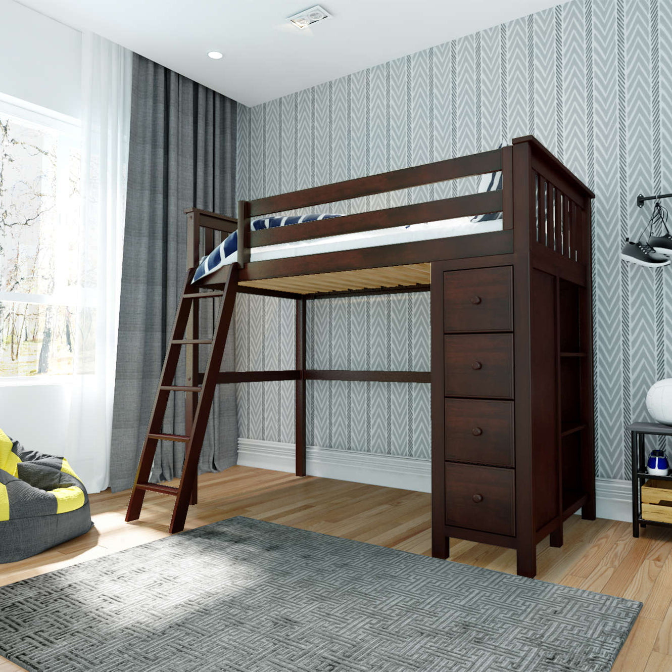 Jackpot Deluxe Edinburgh Loft Bed Storage — Cozy Kids Furniture